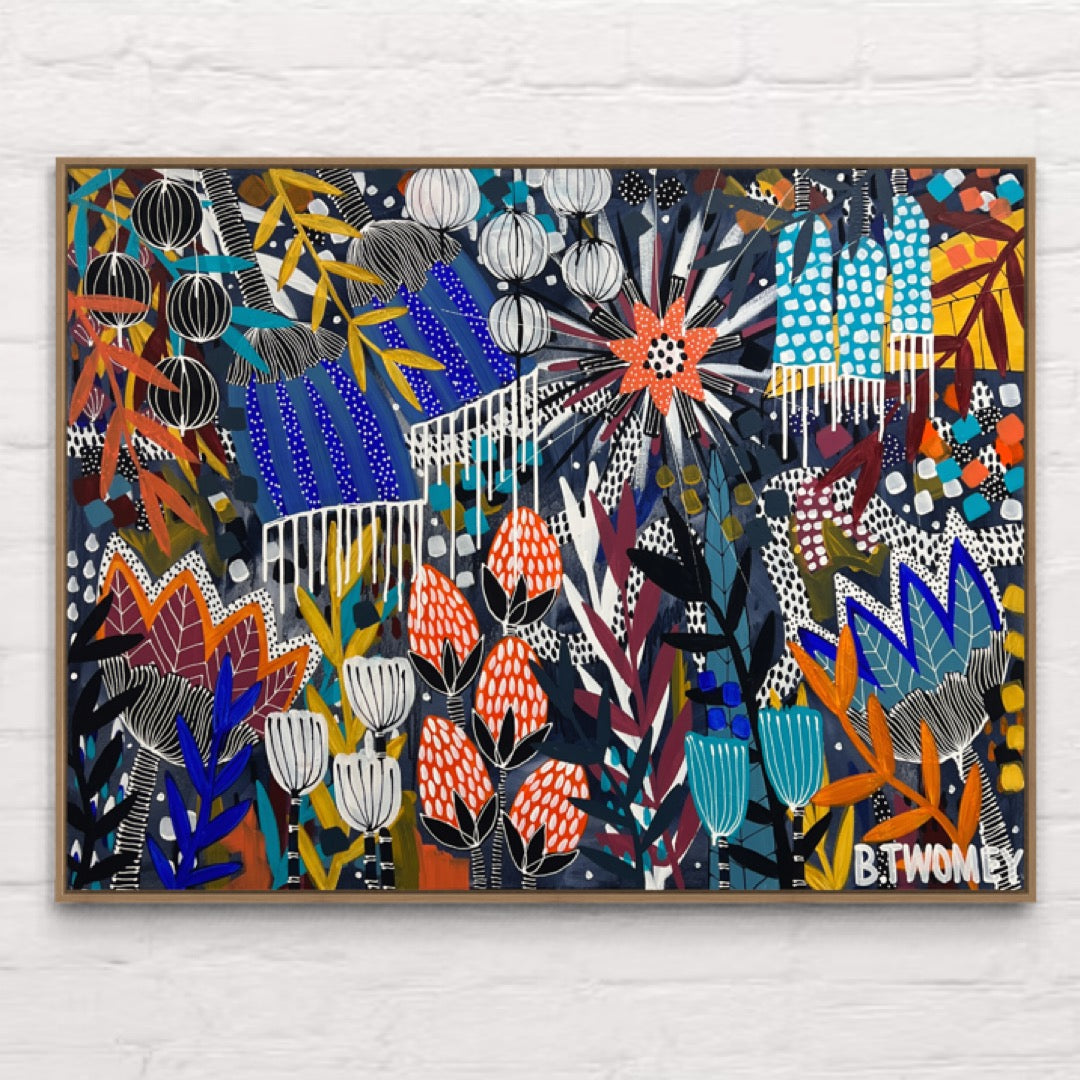 'Azure Sunset’ (122cm x 92cm) - COMMISSION – B TWOMEY - Abstract Artist