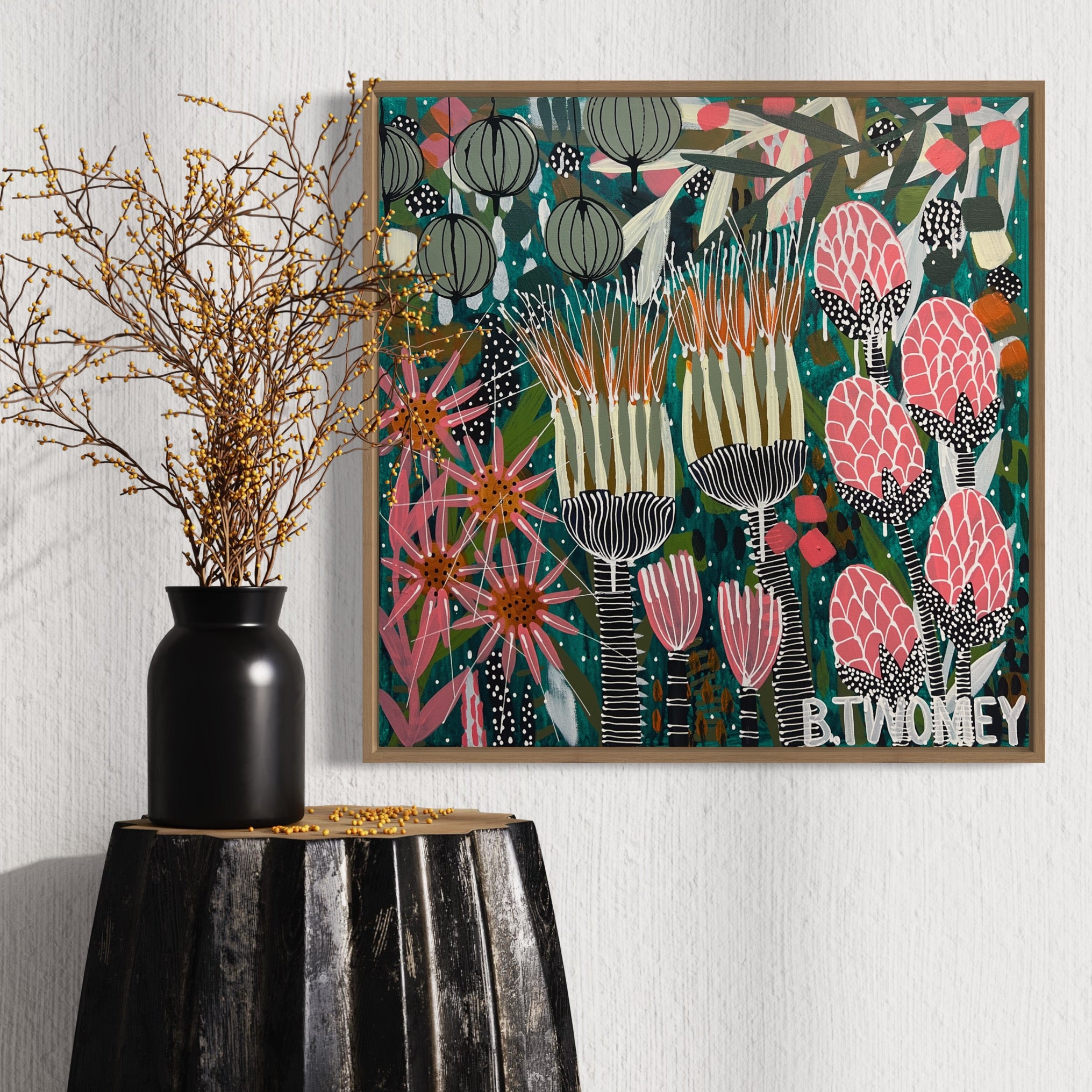 'Summer Sprites' (61cm x 61cm) – B TWOMEY - Abstract Artist