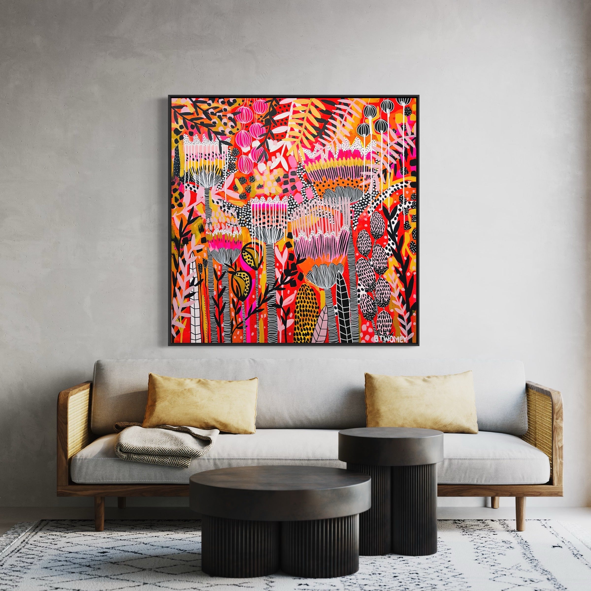 'St Elmo's Fire' (122cm x 122cm) - SOLD – B TWOMEY - Abstract Artist